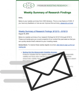 Weekly Email Summary - CXO Advisory